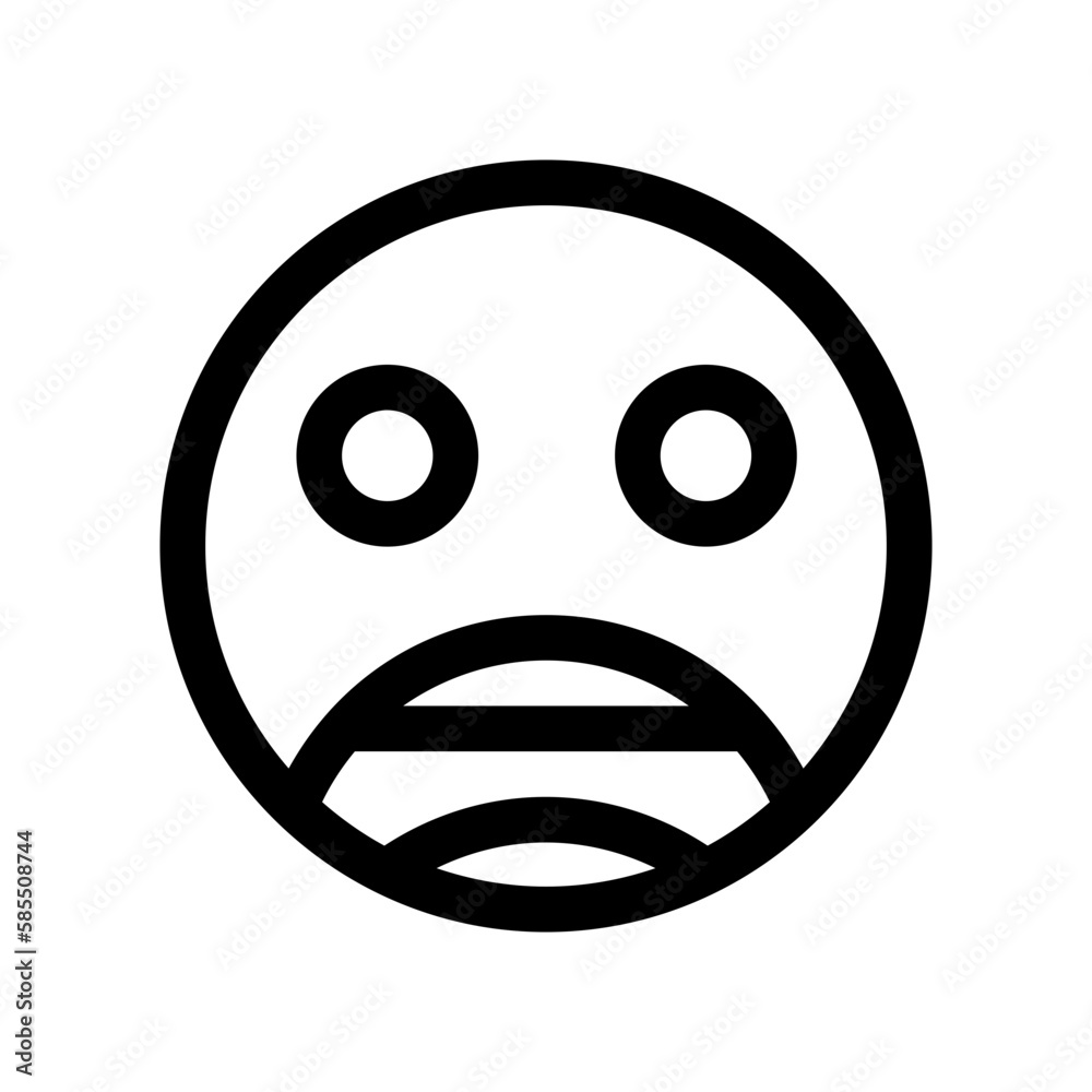 Editable scared, shocked, petrified face vector icon. Part of a big ...