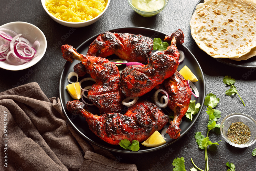 Indian style tandoori chicken Stock Photo | Adobe Stock