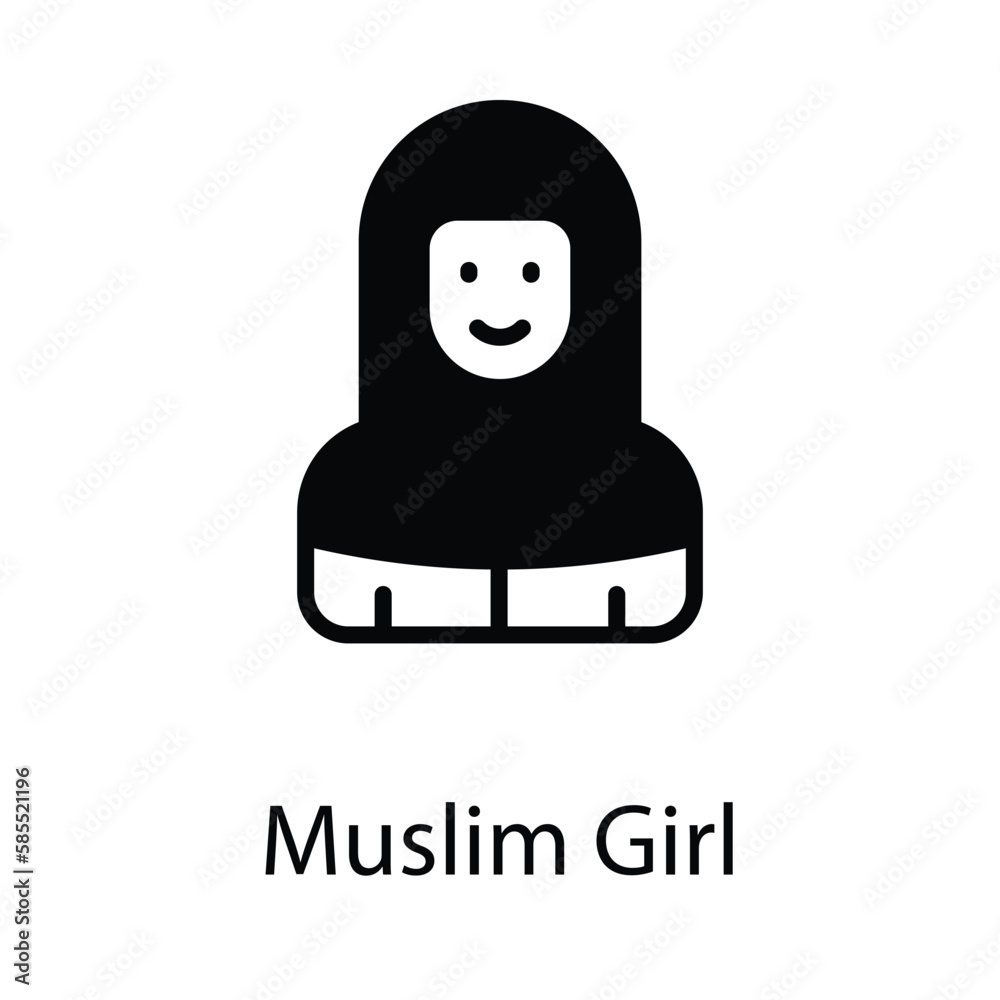 Muslim Girl icon. Suitable for Web Page, Mobile App, UI, UX and GUI ...