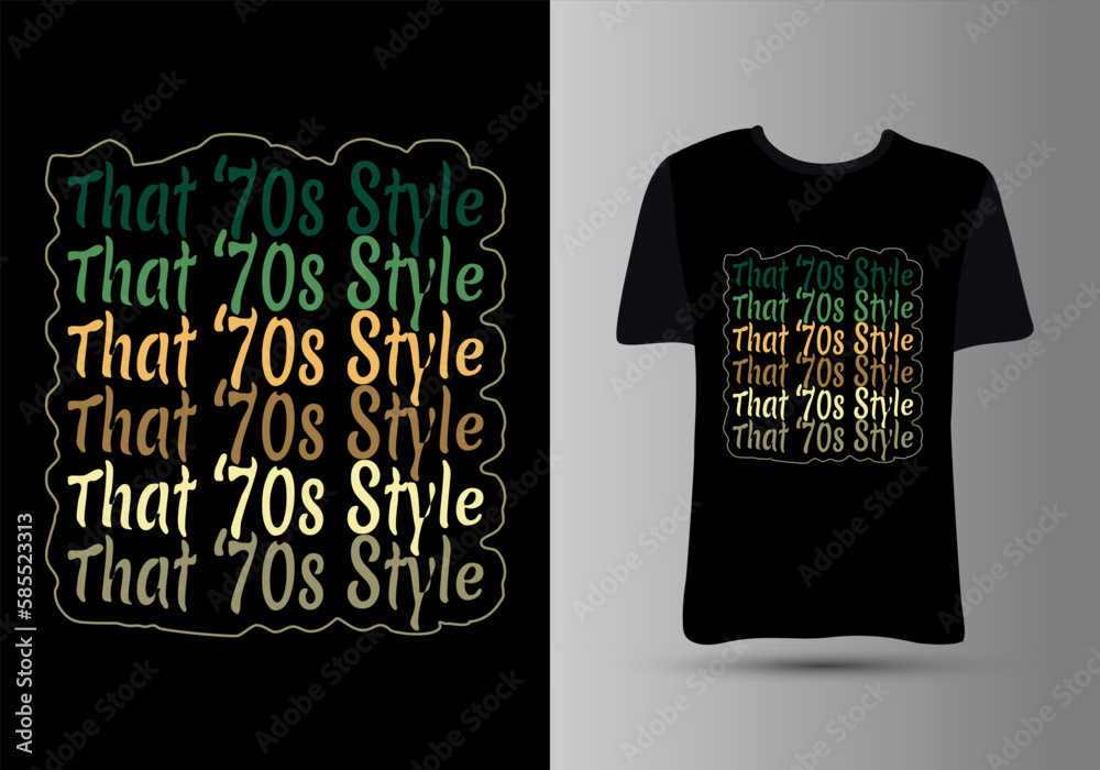 That 70s style t-shirt graphic design free vector illustration. 70s ...