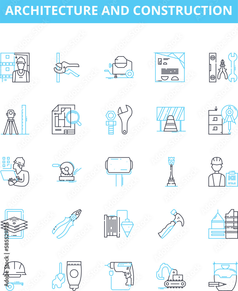 Architecture and construction vector line icons set. Architecture ...
