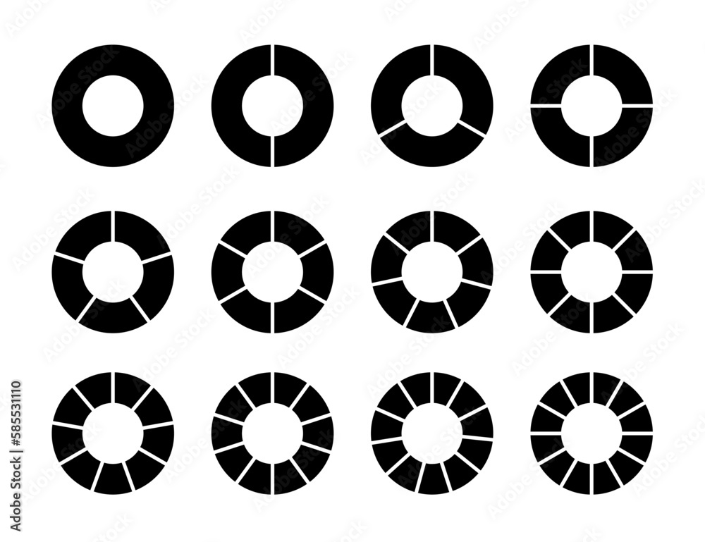 Segment diagrams collection. Vector circular infographics. Stock Vector ...
