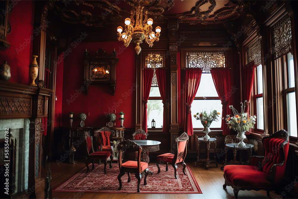 Interior of a luxury Victorian home Created using Generative AI Stock ...