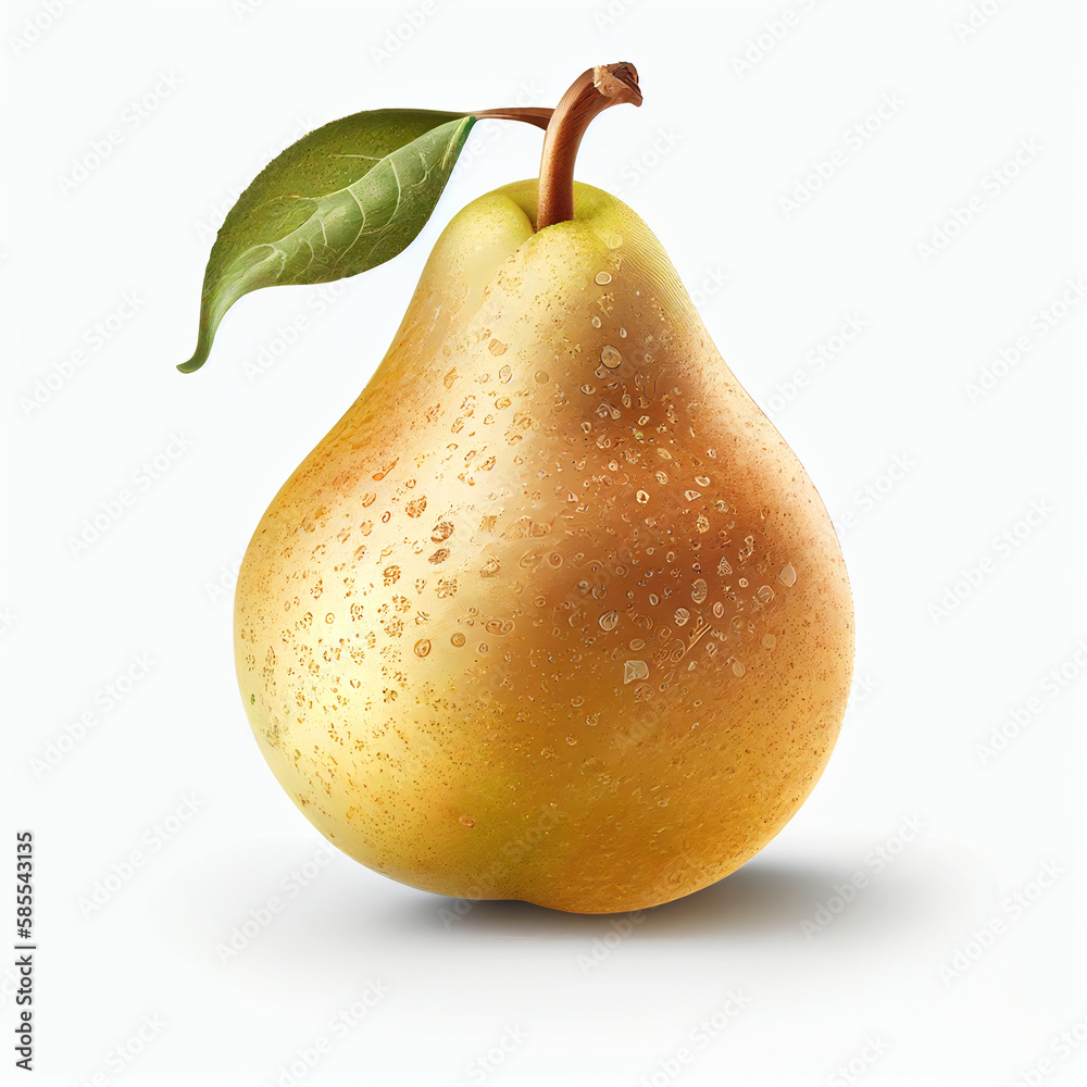Poire de saison fraiche extra lumineuse isolée en format png sur fond ...