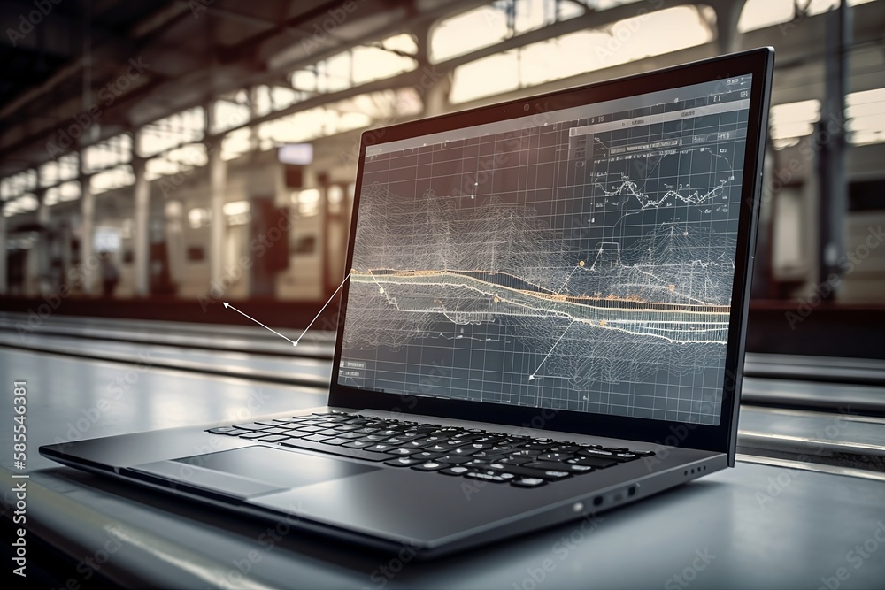 Data Insights on Open Laptop created with Generative AI technology ...