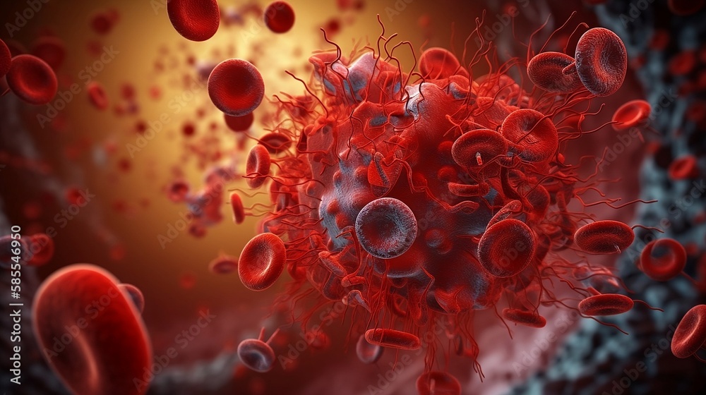 An immersive 3D render of a photo taken inside a human blood vessel ...