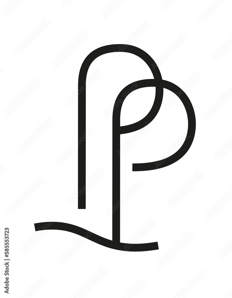 PP Monogram Logo. Double P elegant lettermark. Transparent PNG Stock ...