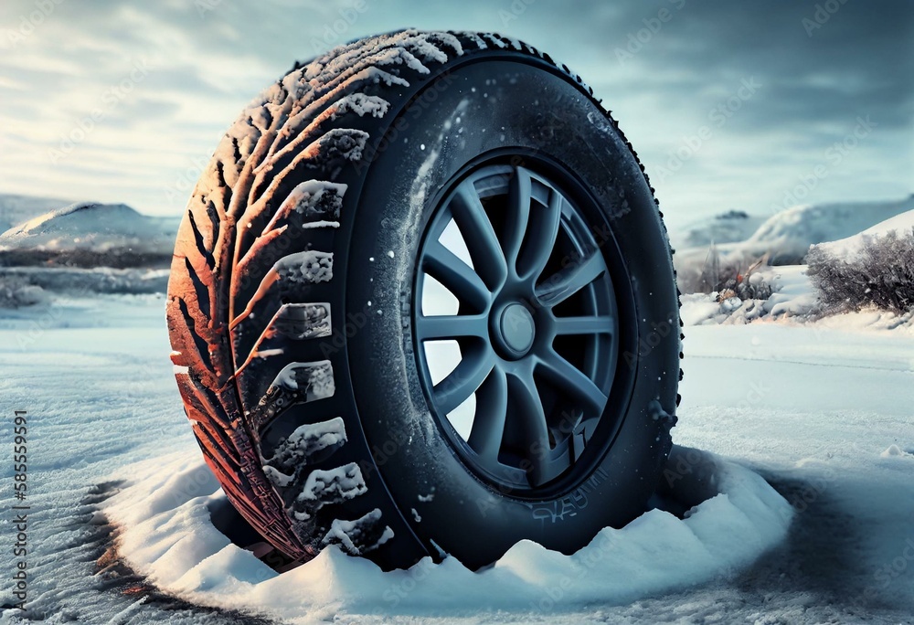 ภาพประกอบสต็อก Tyre for winter. Seasonal wheel. Icon, Infographic ...