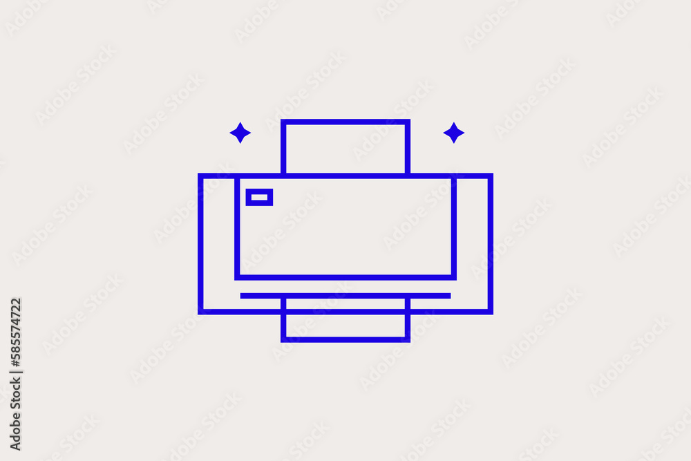 Geometric concept of printer vector illustration in a flat style for ...