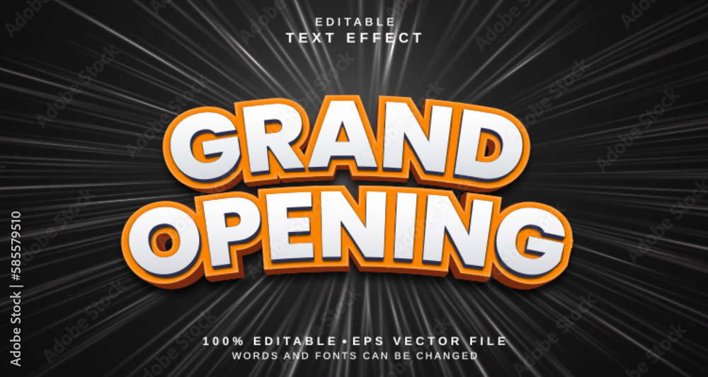 Editable text style effect - Grand Opening text style theme. Stock ...