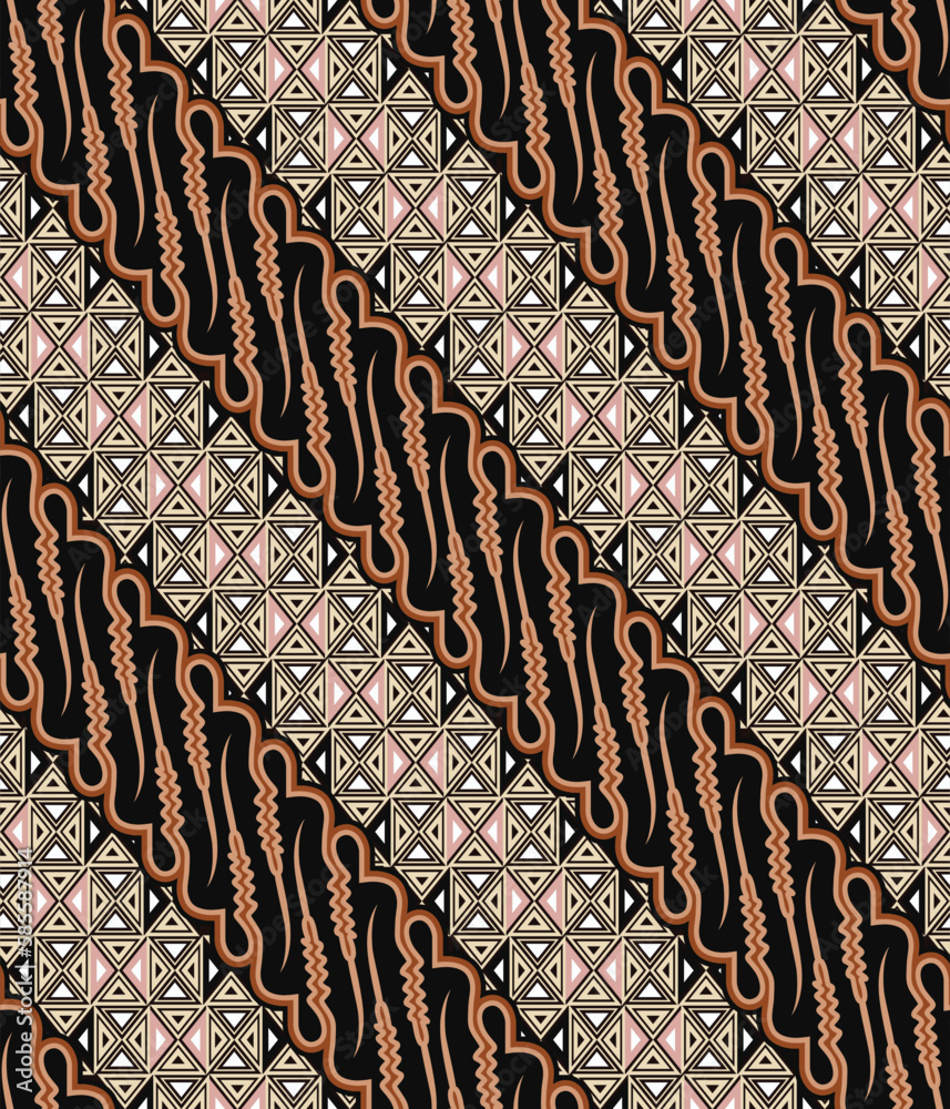 Parang Slobog Batik, Yogyakarta. Javanese traditional batik pattern for ...