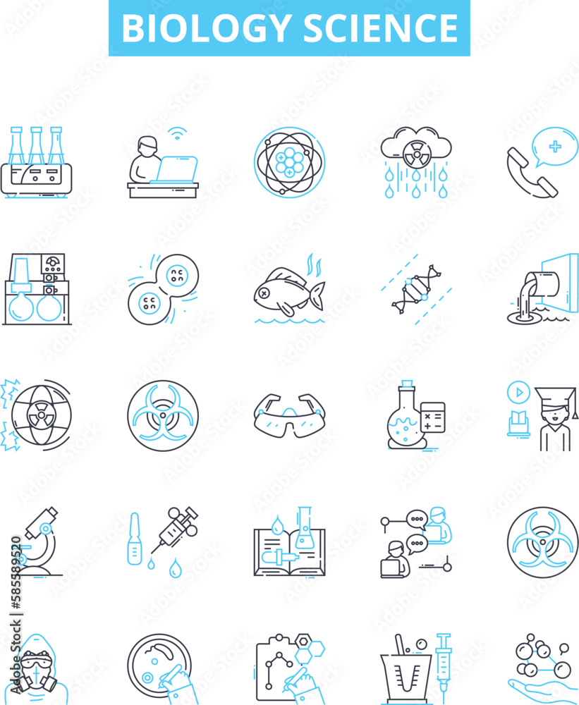 Biology science vector line icons set. Biology, Science, Biochemistry ...