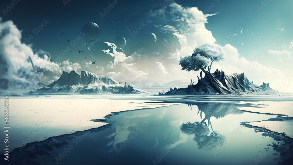 arctic landscape, secret place, cold nature Background / Backdrop ...