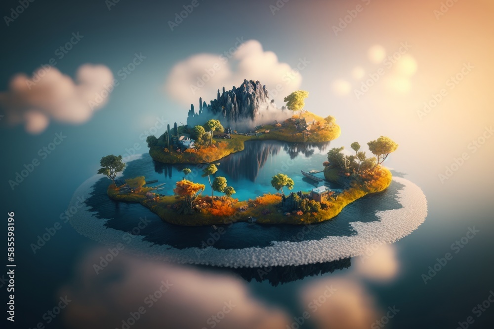 Floating Ethereal Landscapes: A Cinematic 3D Journey Under the Bright ...