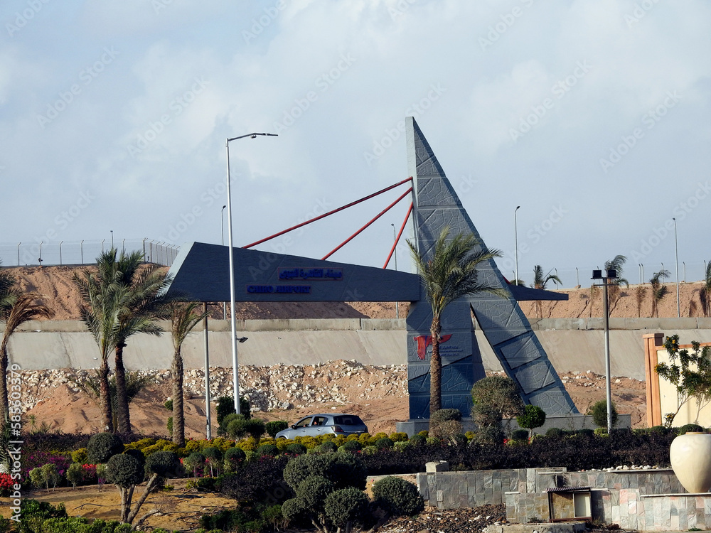 Cairo, Egypt, March 25 2023: International Cairo airport sign, the ...