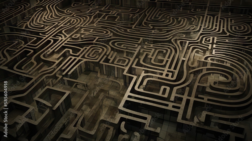 A concrete labyrinth sprawls out, its winding paths seemingly endless ...