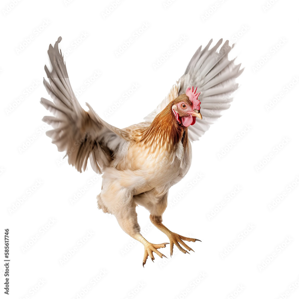 flying chicken isolated on background Stock Illustration | Adobe Stock