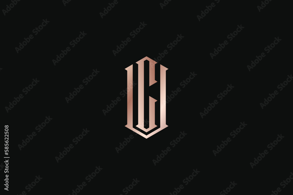 UC letter minimal with golden typography minimal brand logo design, uc ...