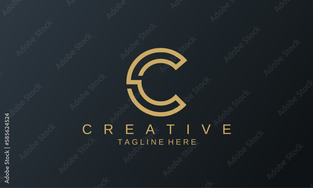 logo design template. Letter C Creative Logo Design, Gold color Premium ...