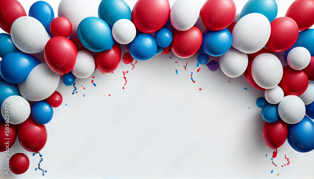 Red White And Blue Balloons Border