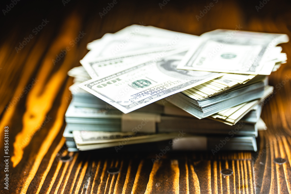 Big pile of money dollars, Pile with American one hundred dollar bills ...