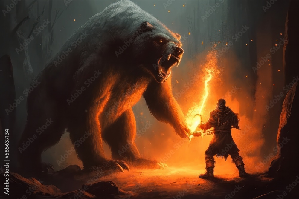 Unleashing the Fury: A Digital Art Depiction of a Man's Epic Battle ...