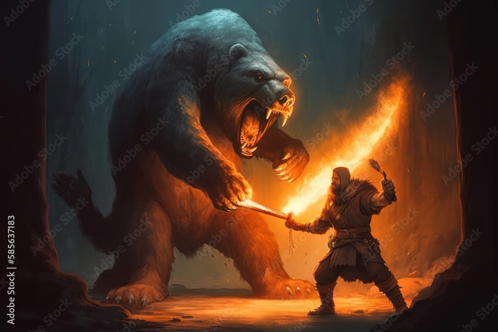 Unleashing the Fury: A Digital Art Depiction of a Man's Epic Battle ...