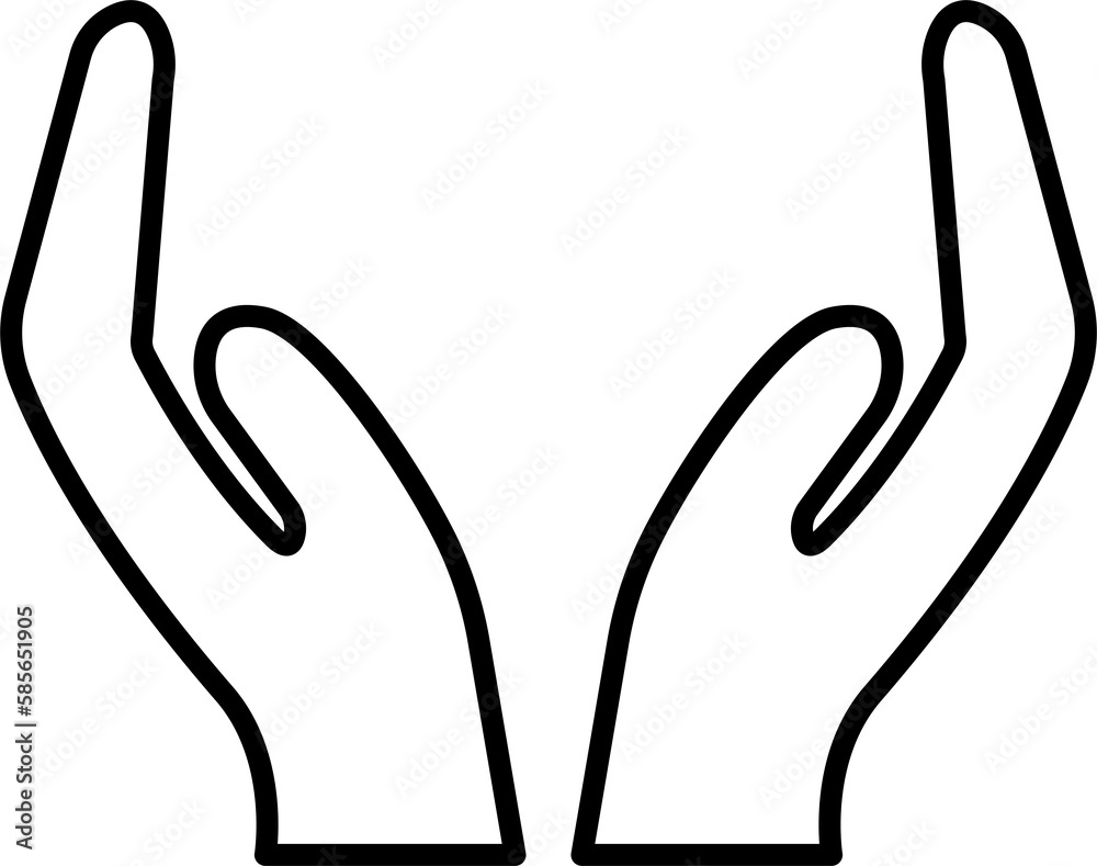 Cupped hands icon for graphic design, logo, website, social media ...