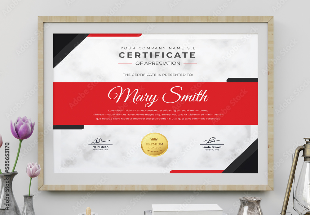 Clean Certificate Design Template Stock Template | Adobe Stock
