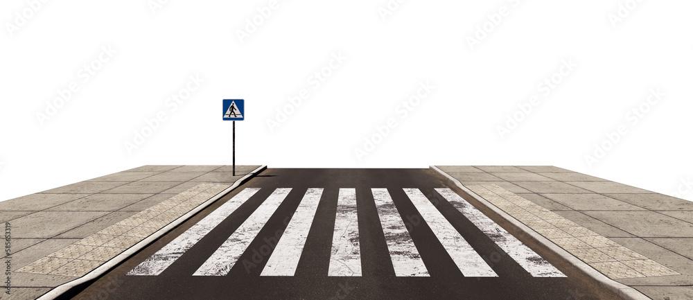 Empty asphalt crosswalk with two sidewalks in PNG isolated on ... Empty asphalt crosswalk with two sidewalks in PNG isolated on ...