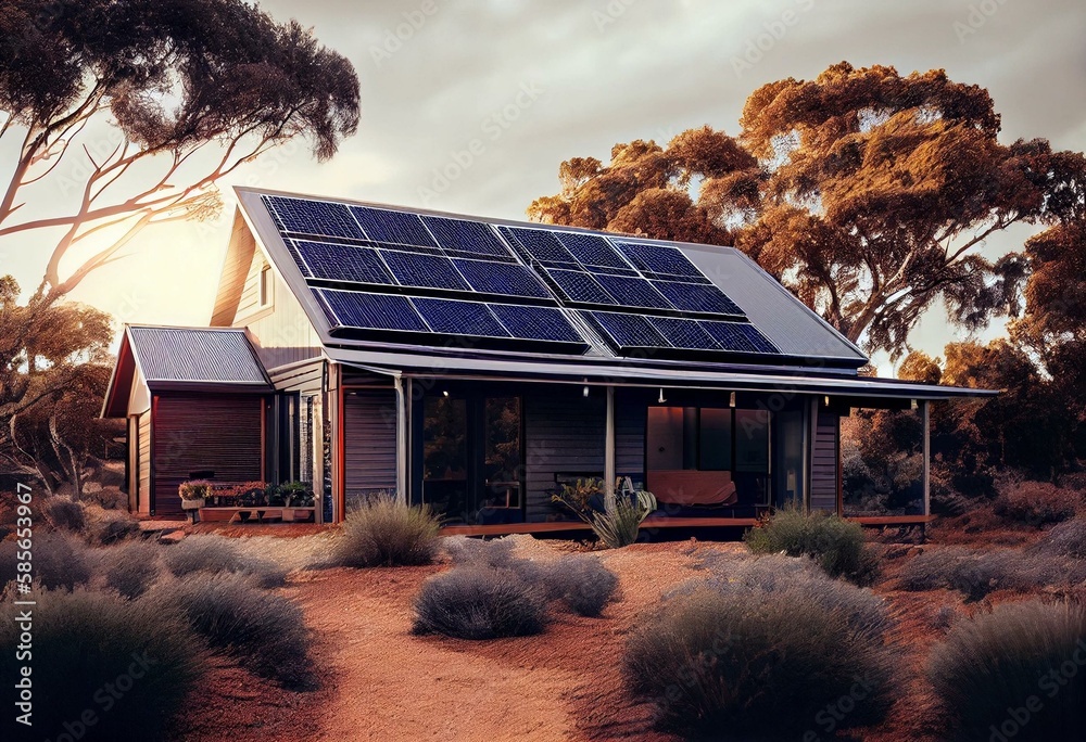 Typical new residential property with solar panels in South Australia ...