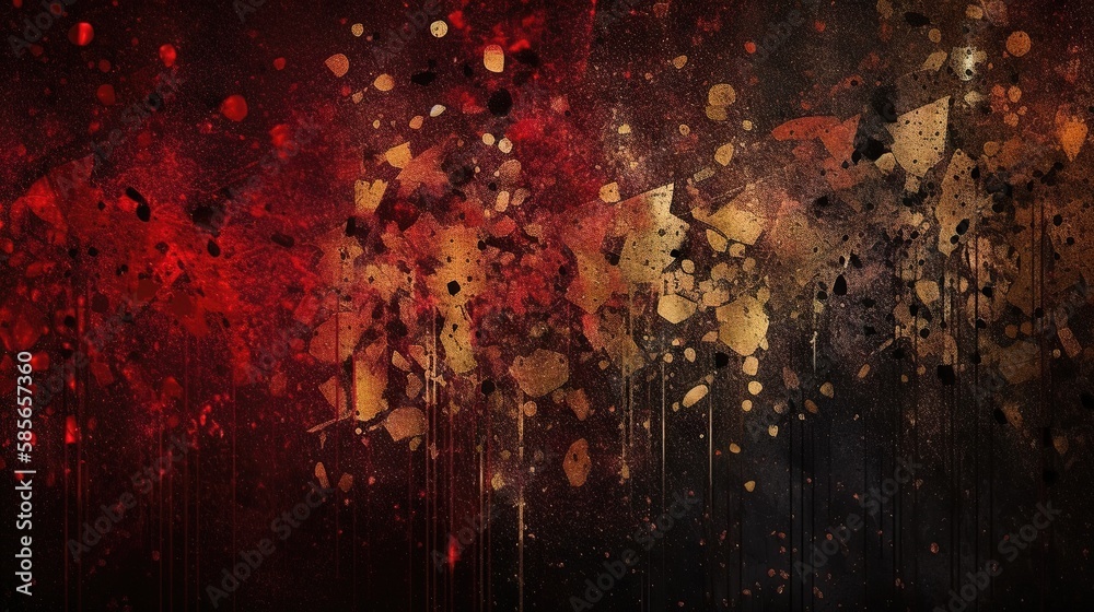 Un fond rouge, noir et or avec beaucoup d'attributs de luxe avec des ...