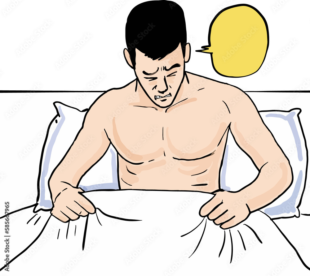 Cartoon Male Couple Having Problems With Premature Ejaculation When Making Love Png Stock