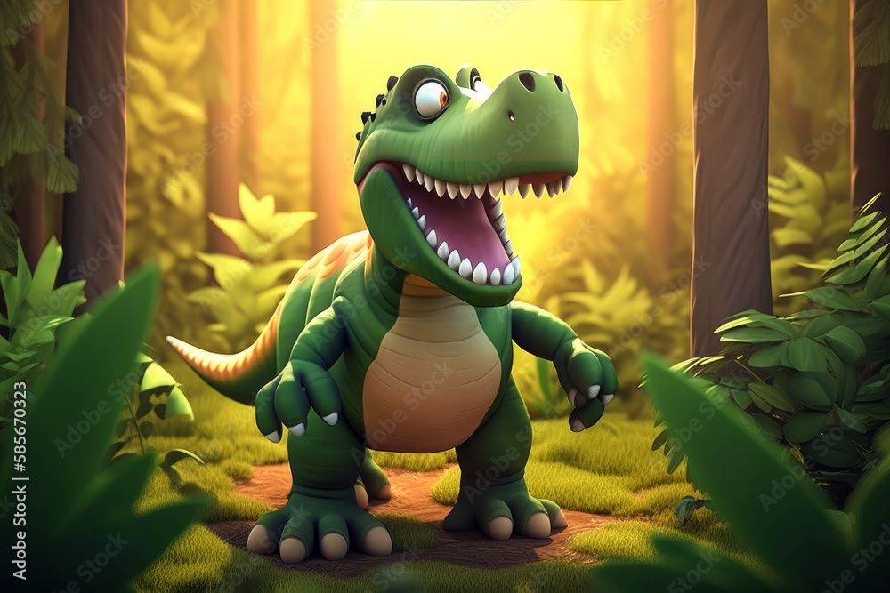 Roar with Laughter: Meet the Tyrannosaurus T. rex Cartoon Character in ...