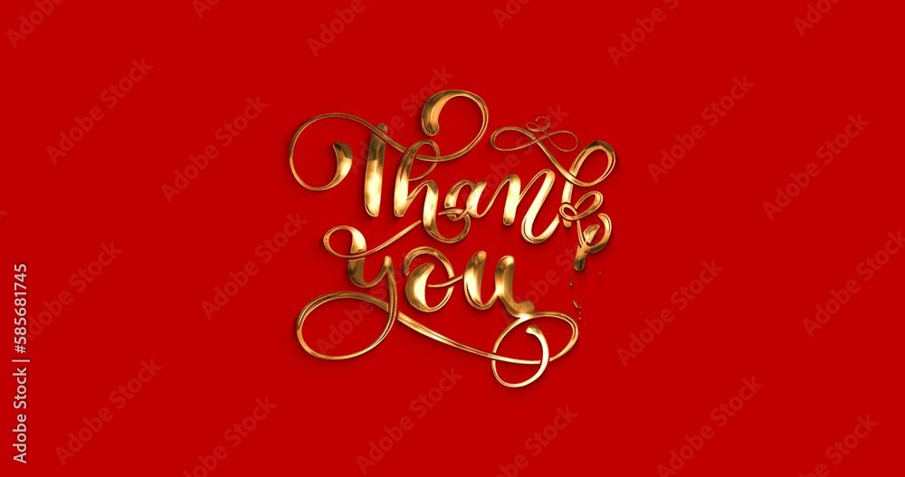 Thank You Animation text with ink splash. Handwritten text modern ...