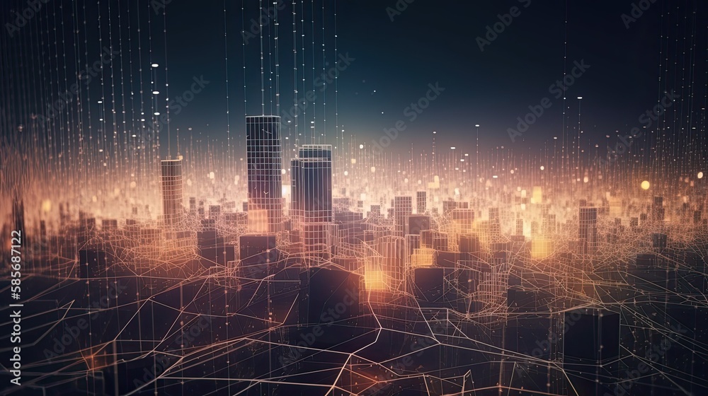 Abstract dot points connections illustration background transformation ...