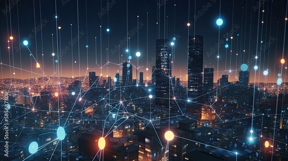 Abstract dot points connections illustration background transformation ...