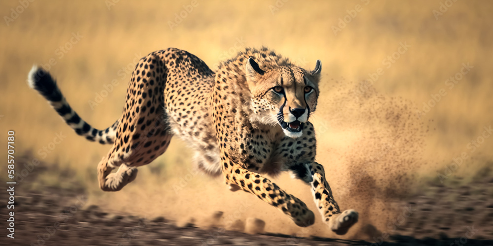Gepard beim Rennen oder Jagen - Thema Afrika oder Zoo - Generative AI ...