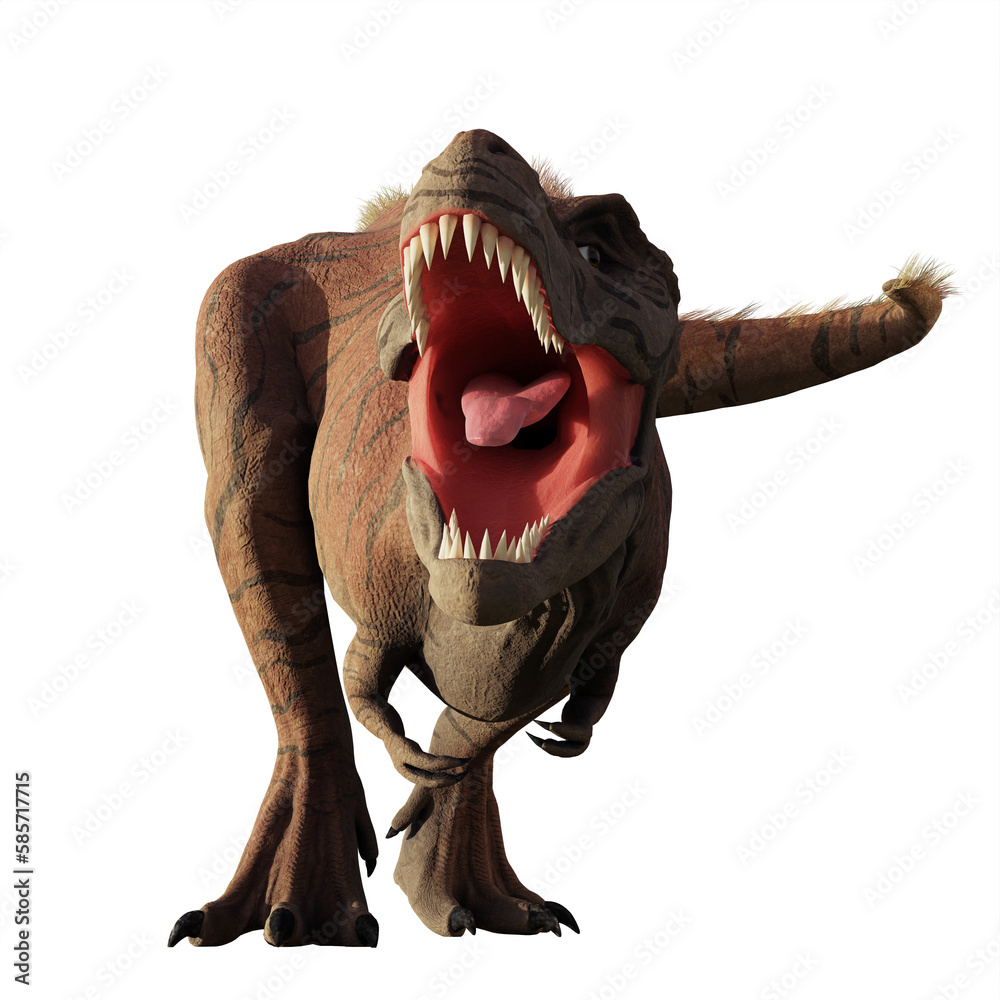 Tyrannosaurus rex, T-rex dinosaur from the Jurassic period, isolated on ...
