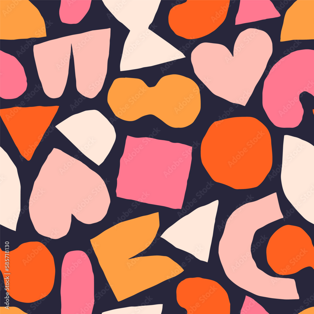 Colourful abstract texture with different shapes. Vector abstract ...