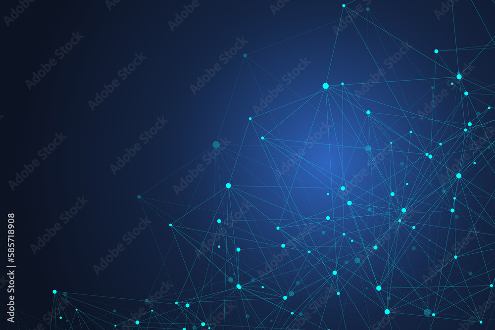 Global network connections with points and lines. Wireframe background ...