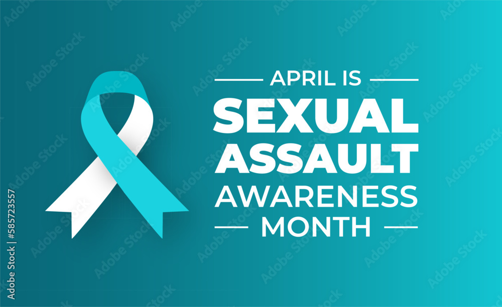 Sexual assault awareness month background or banner design template ...