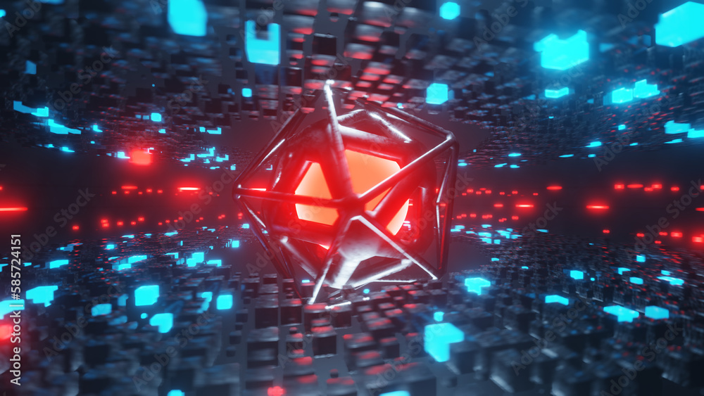 Alien reactor in outer space. Technology science background concept ...