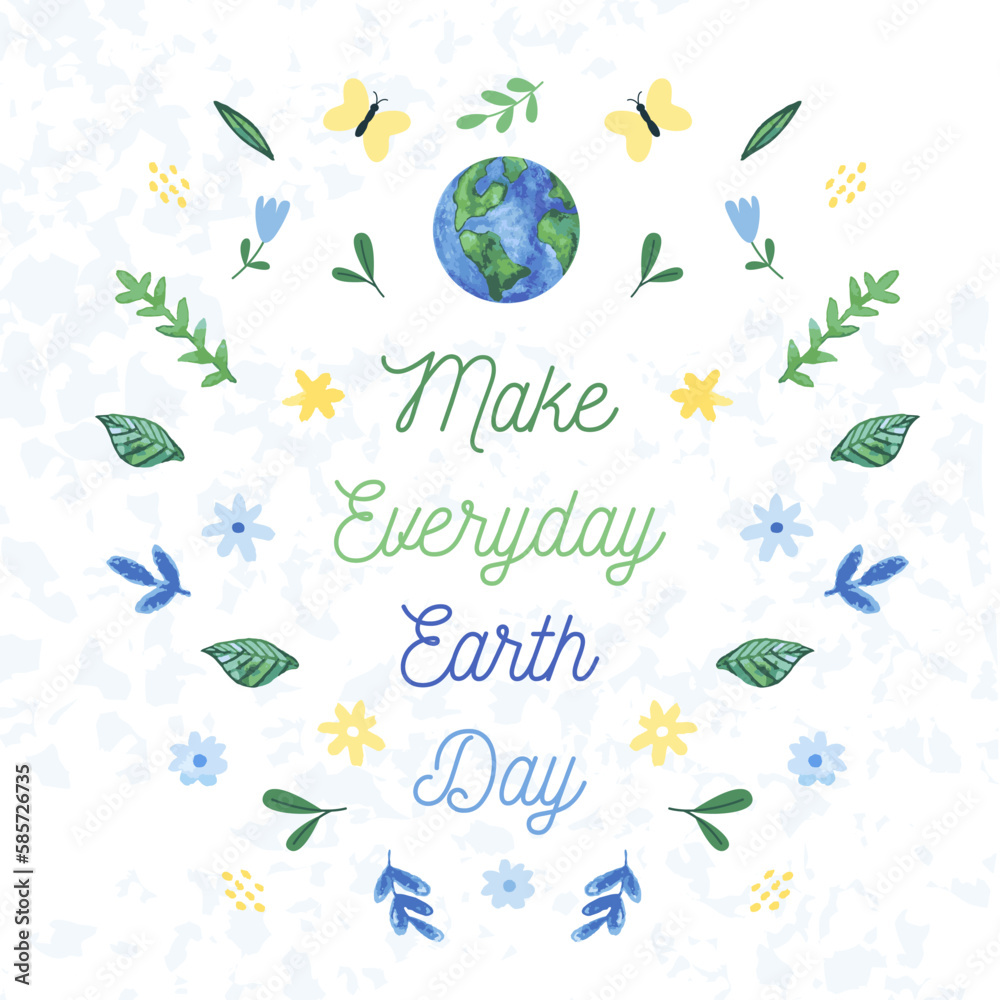 Happy Earth Day! Vector banner, card, template, social poster on the ...