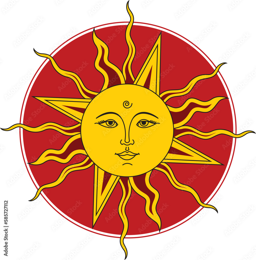 Sun, Sun face symbol , sun and face vitnage design vector isolated ...