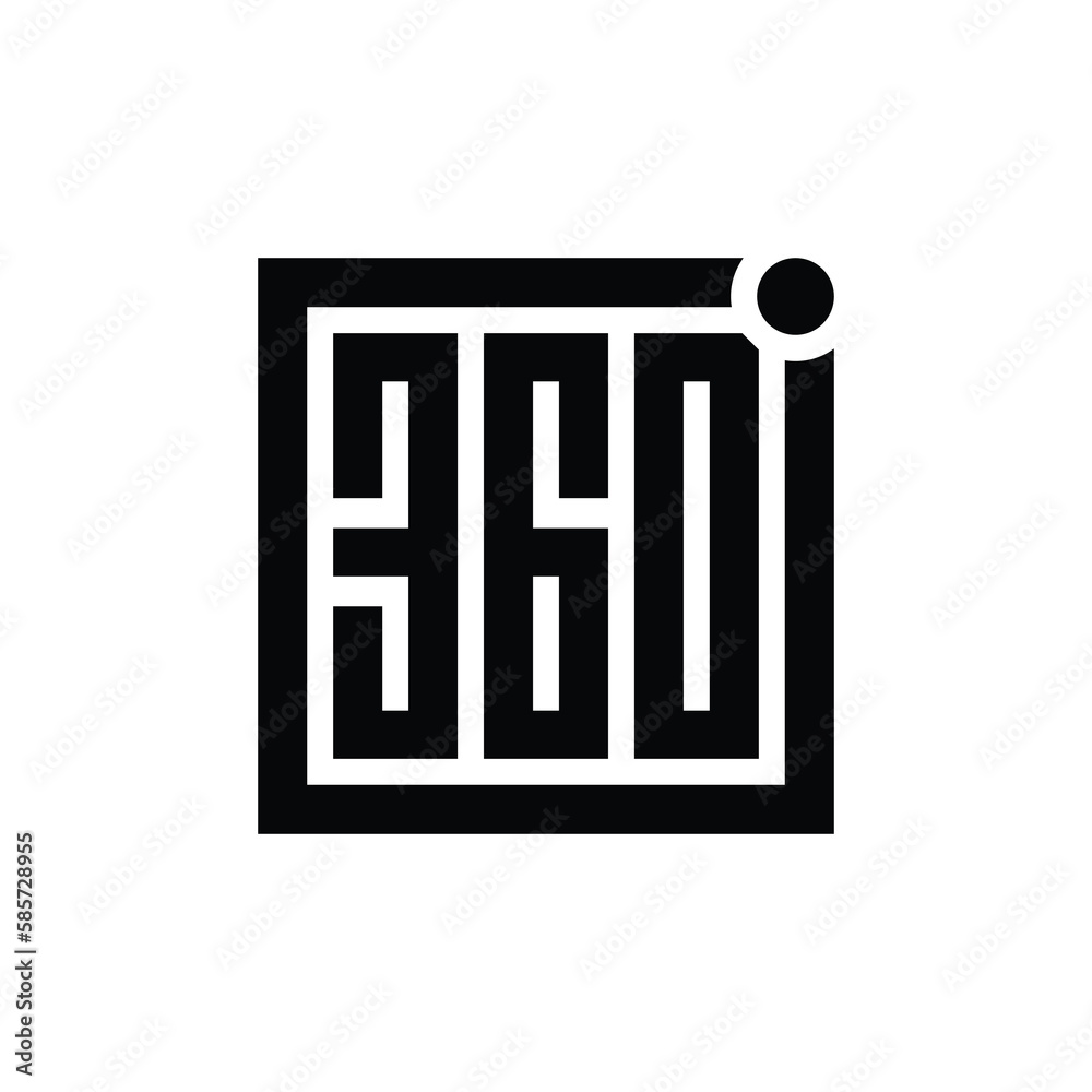 360 degree logo design, minimalist monogram logo design template ...