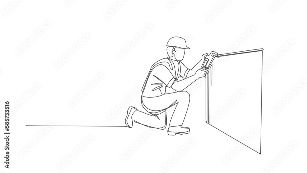Animated self drawing of continuous line draw Plumber repair ...