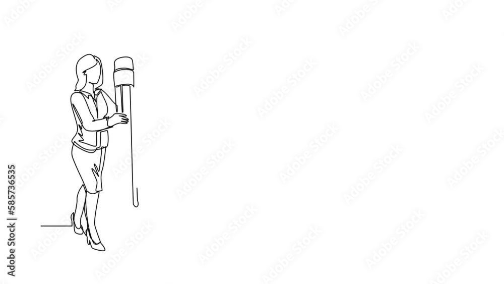 Vidéo Stock Self drawing animation of single one line draw ...