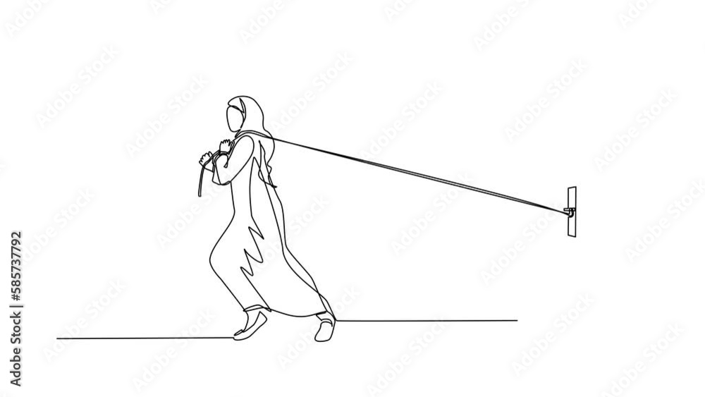 Animated self drawing of continuous line draw Arab trying hard to ...