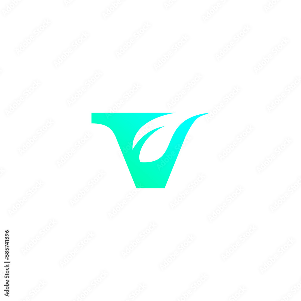 V Leaf Logo Design. V Growth Icon. Leaf Symbol Stock Vector | Adobe Stock
